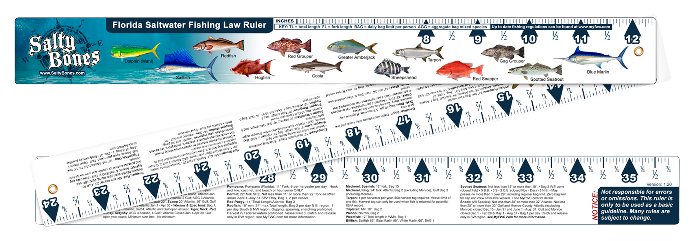 Salty Bones Folding Fish Ruler | Bass Pro Shops